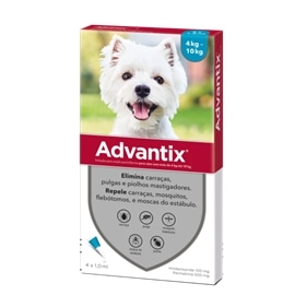 Advantix Pipetas Anti-parasitárias 100 de 4 a 10Kg